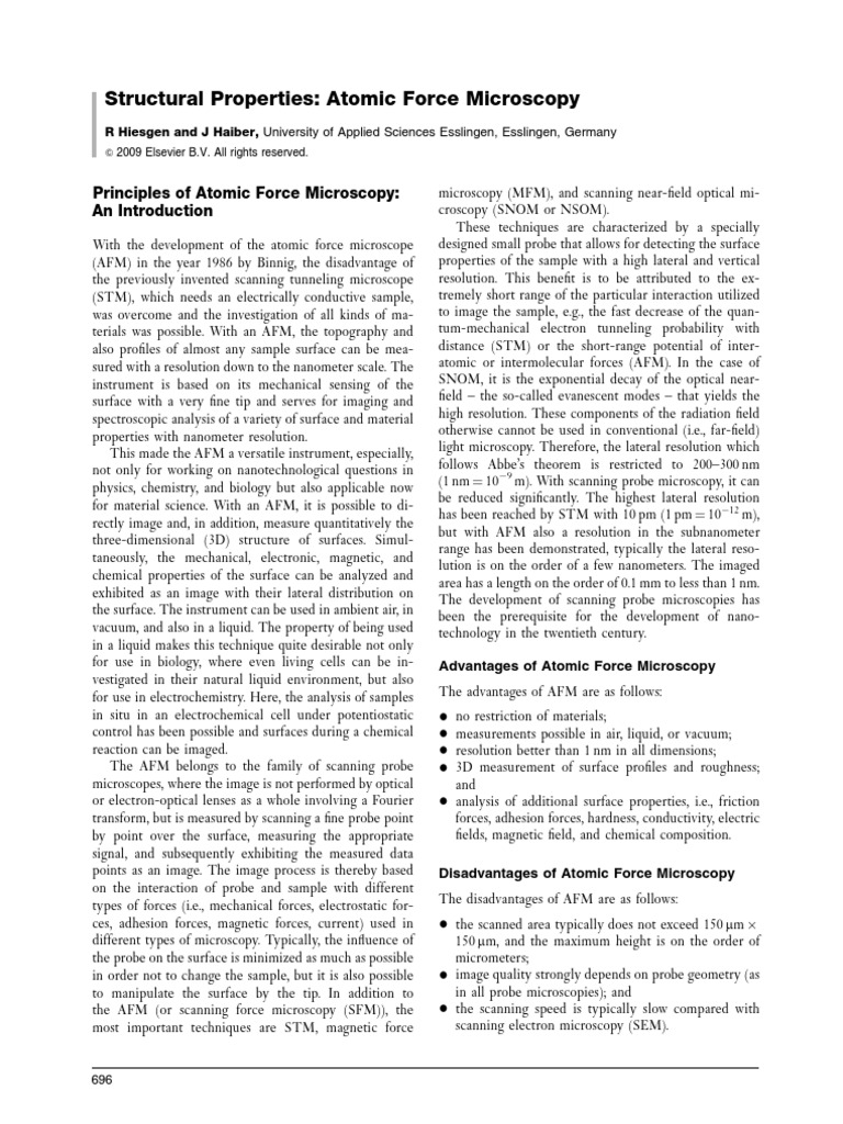 Structural Properties: Atomic Force Micros | PDF | Atomic Force Microscopy | Microscope