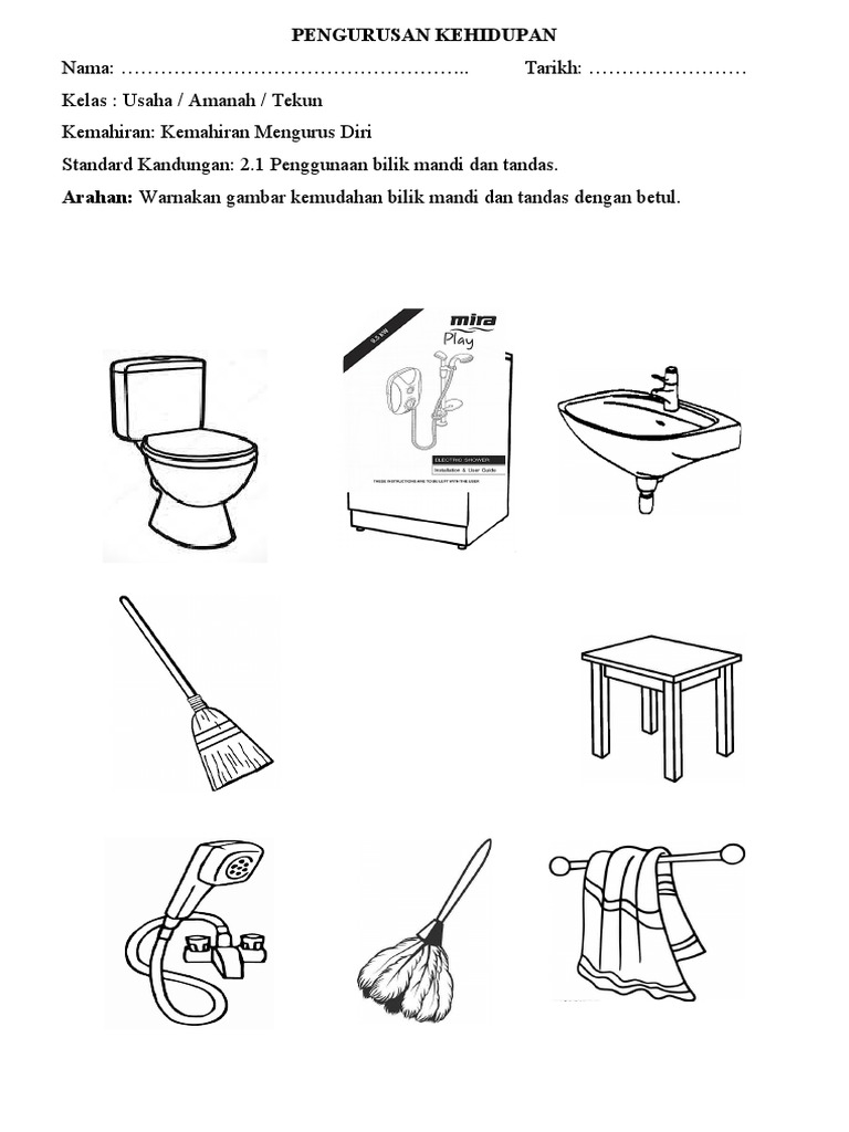 Lembaran Kerja Kemudahan Bilik Mandi Dan Tandas | PDF
