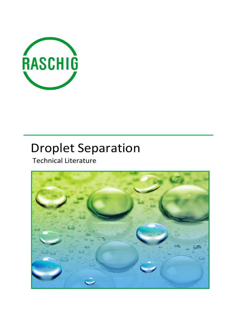 Raschig - Brochure - Droplet Separation | PDF | Drop (Liquid) | Liquids