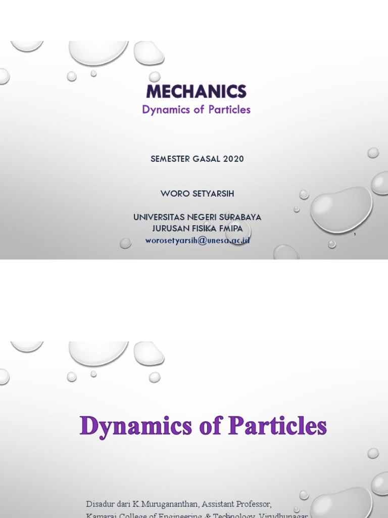 Dynamics of Particles | PDF | Force | Acceleration