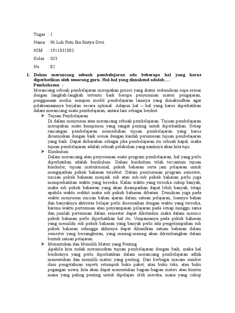 02 Ni Luh Putu Ika Sintya Devi. SP. TUGAS 1 | PDF
