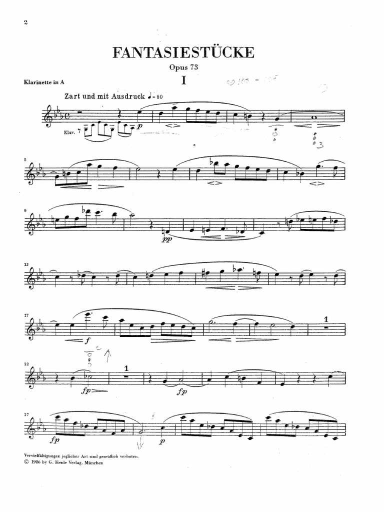 SCHUMANN, Fantasiestucke Op.73 (La) PDF | PDF