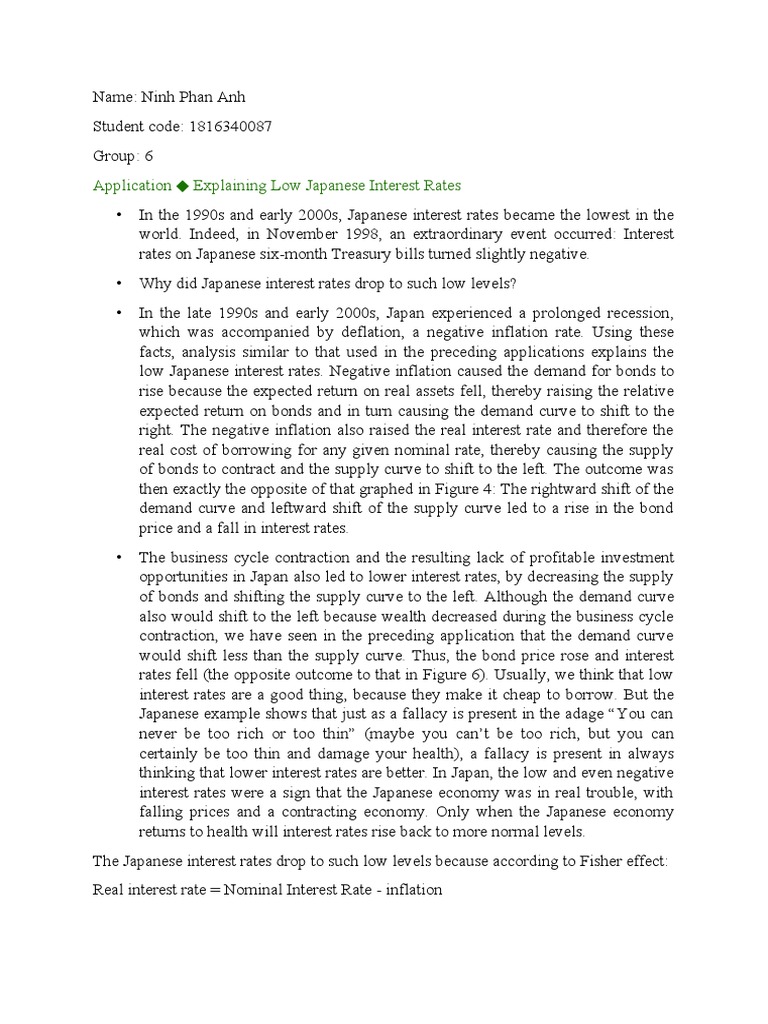 Causes of Japan's Low Interest Rates | PDF | Deflation | Interest