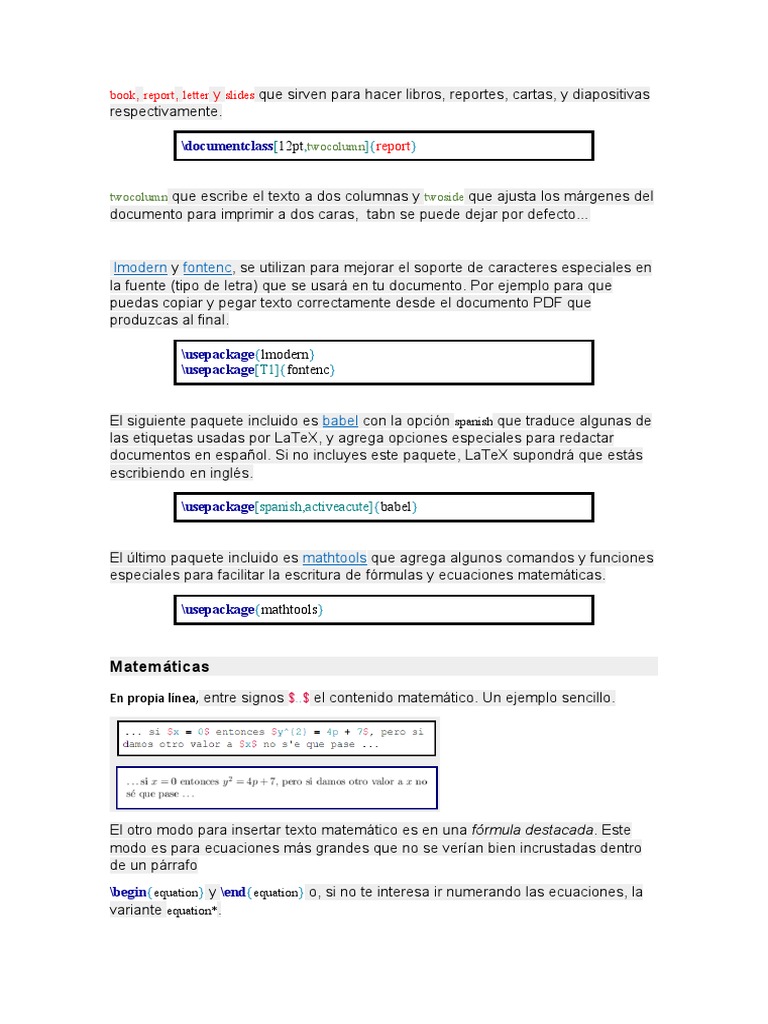 Latex Algunos Comandos | PDF | Bibliografía | Informática