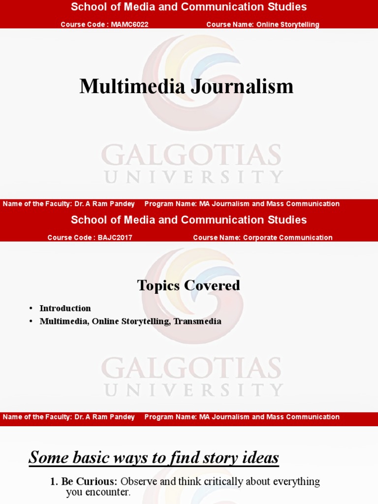 Multimedia in Journalism PDF | PDF | Storytelling | Journalism