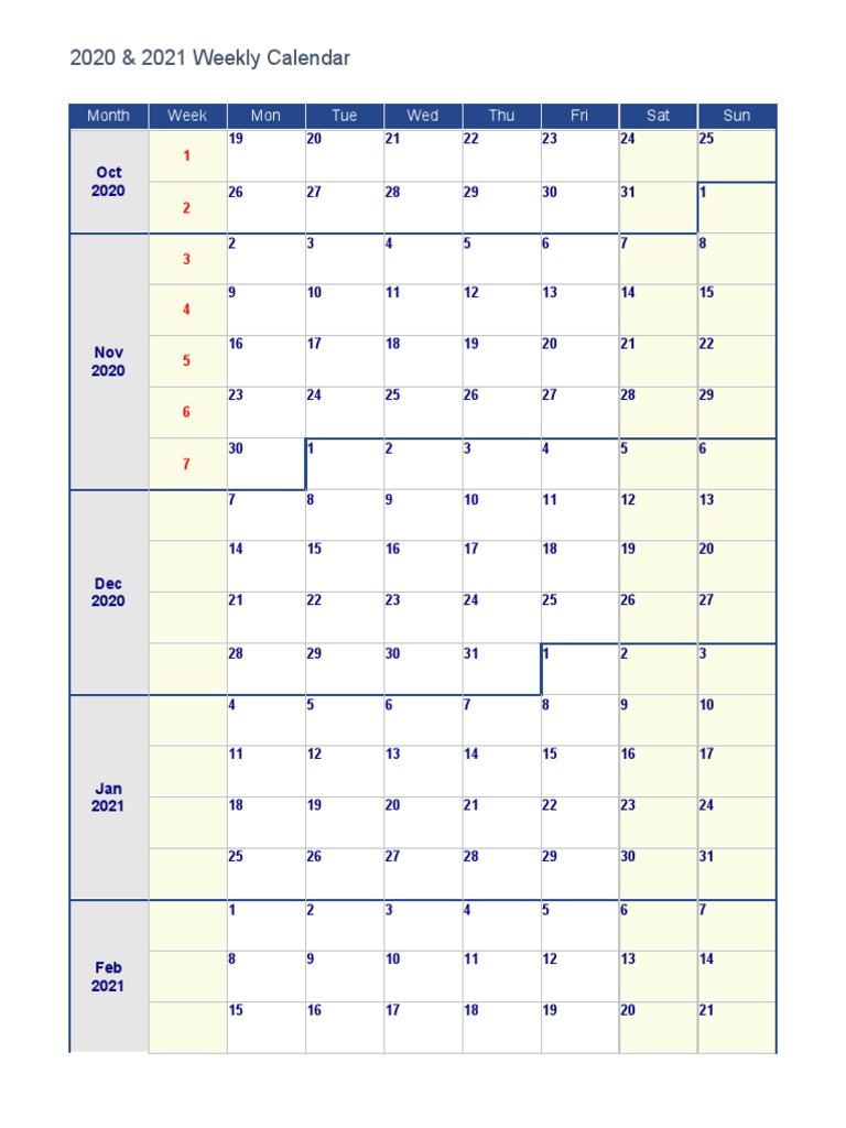 A Comprehensive Weekly and Semester Calendar for Academic Planning in ...