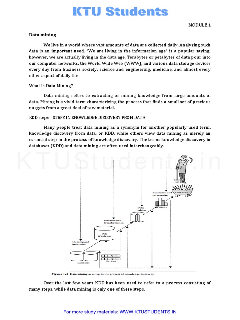 Module1 DataMining Ktustudents - in | PDF | Data Warehouse | Data Management