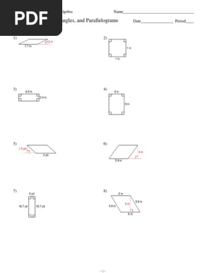Area Of Squares And Rectangles Worksheet Pdf Printable Shape Tracing
