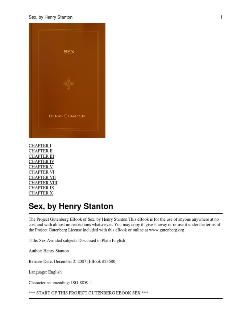 Sex By Henry Stanton Pdf Human Sexual Activity Fetus