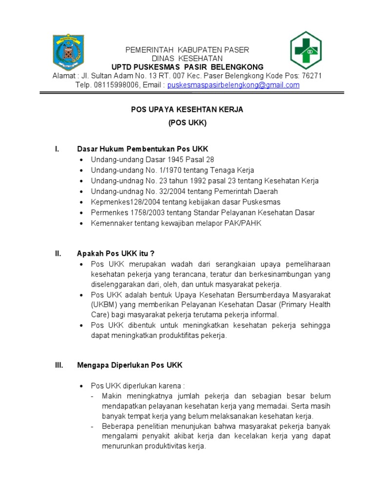 Pembentukan dan Manfaat Pos UKK Pekerja | PDF | Kesehatan Holistik