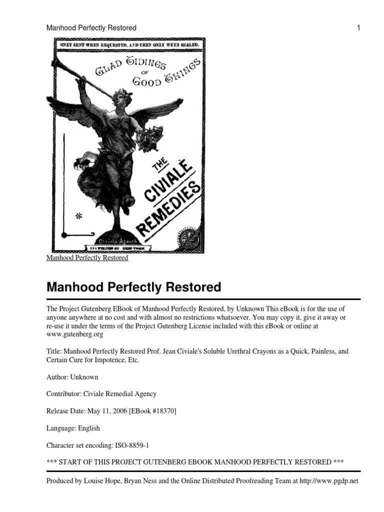 Manhood Perfectly Restored | PDF | Masturbation | Prostate