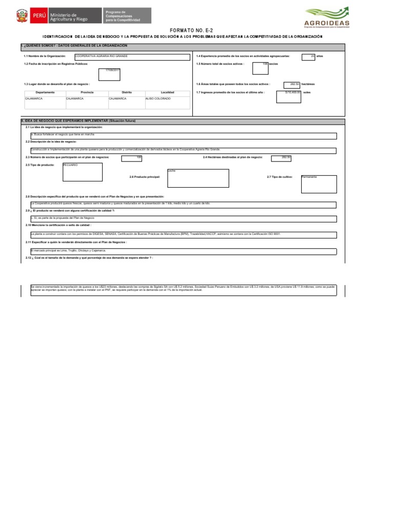 Formato E2 | PDF | Leche | La carretera