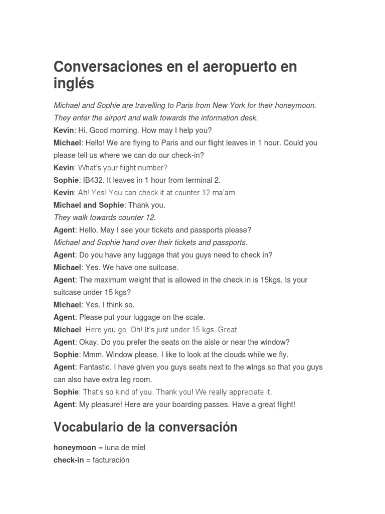 Conversaciones en El Aeropuerto en Inglés | PDF | Industrias de ...