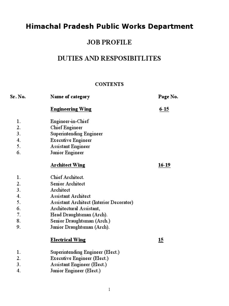 Job Profile PWD PDF | PDF | Architect | Technical Drawing