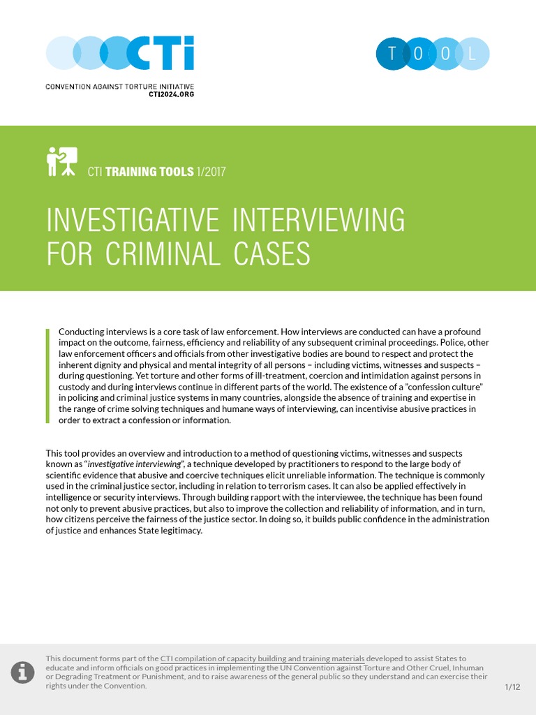CTI Tool English PDF | PDF | Torture | Interview