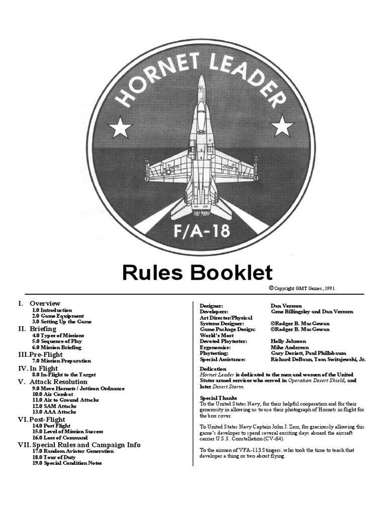 Hornet Leader - Rules - MQ | PDF | Anti Aircraft Warfare | Surface To ...