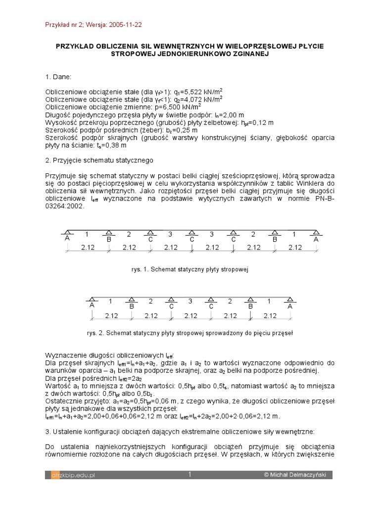 Przykład Obliczen Winklera | PDF