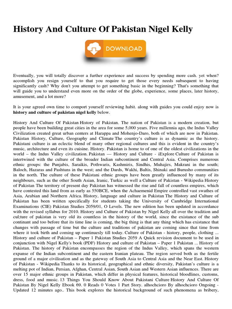 History and Culture of Pakistan Nigel Kelly PDF | PDF | Pakistan | Asia