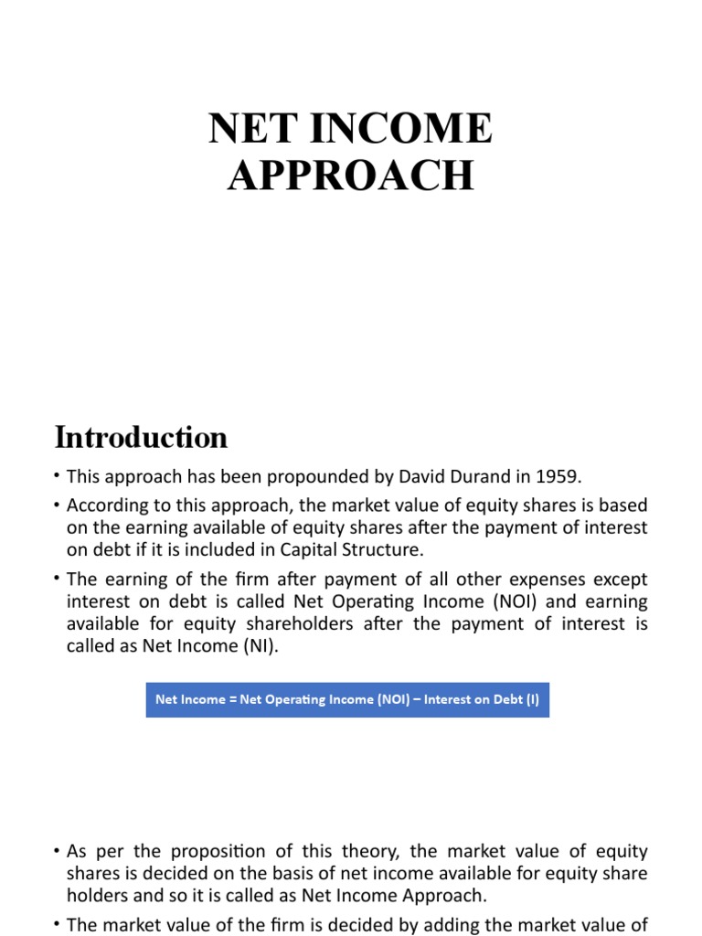 NI Approach Main | PDF | Cost Of Capital | Capital Structure