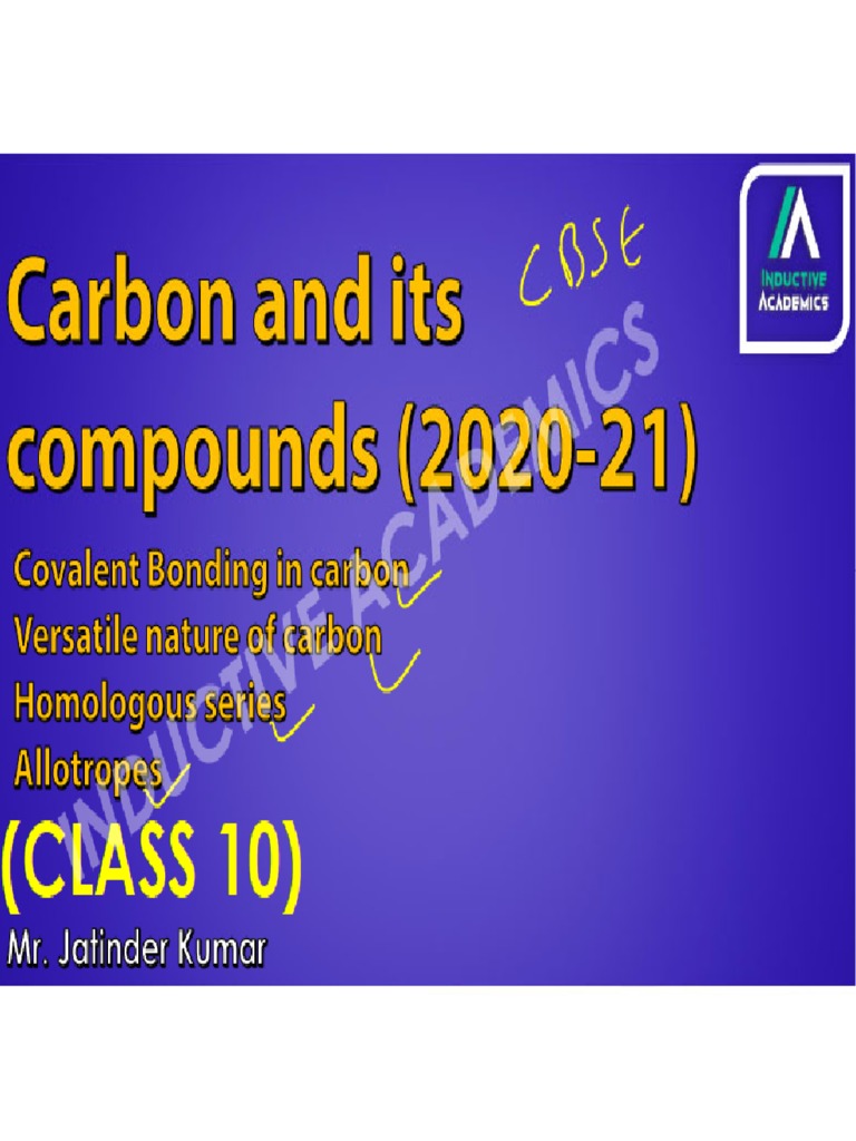 Chapter 4 (Carbon and Its Compounds) Notes - Class 10 | PDF