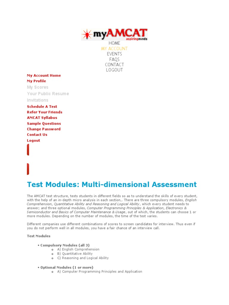 Amcat Syllabus Test Modules Multi Dimensional Assessment Pdf Areas Of Computer Science 