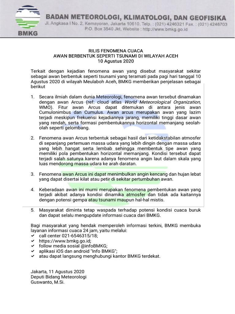 Press Rilis Awan Arcus | PDF