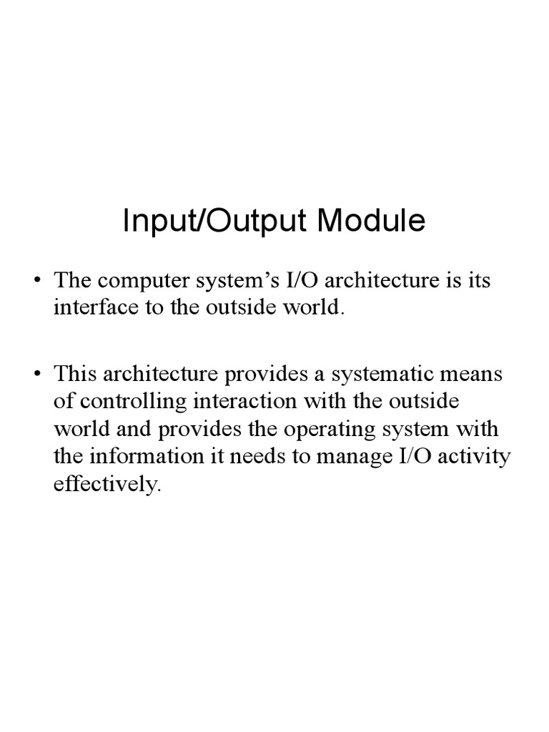 COA Lecture 22 Io Module PDF | Download Free PDF | Input/Output ... COA Lecture 22 Io Module PDF | Download Free PDF | Input/Output ...