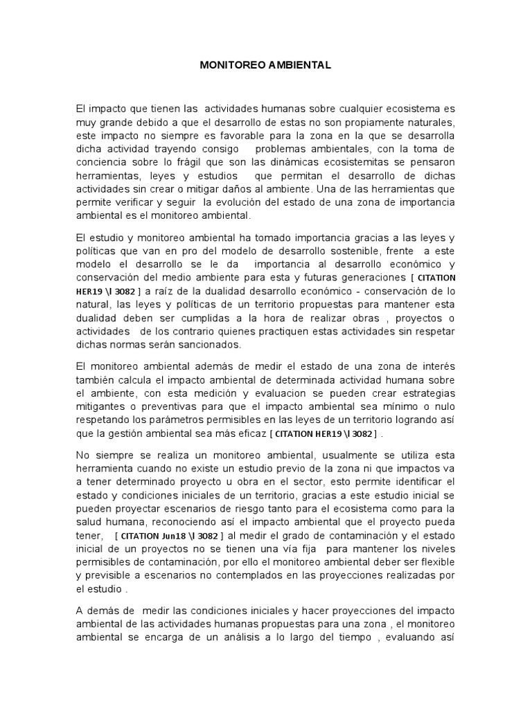 ENSAYOMONITOREO - Harold Orlando Espinosa Diaz | PDF | Contaminación ...