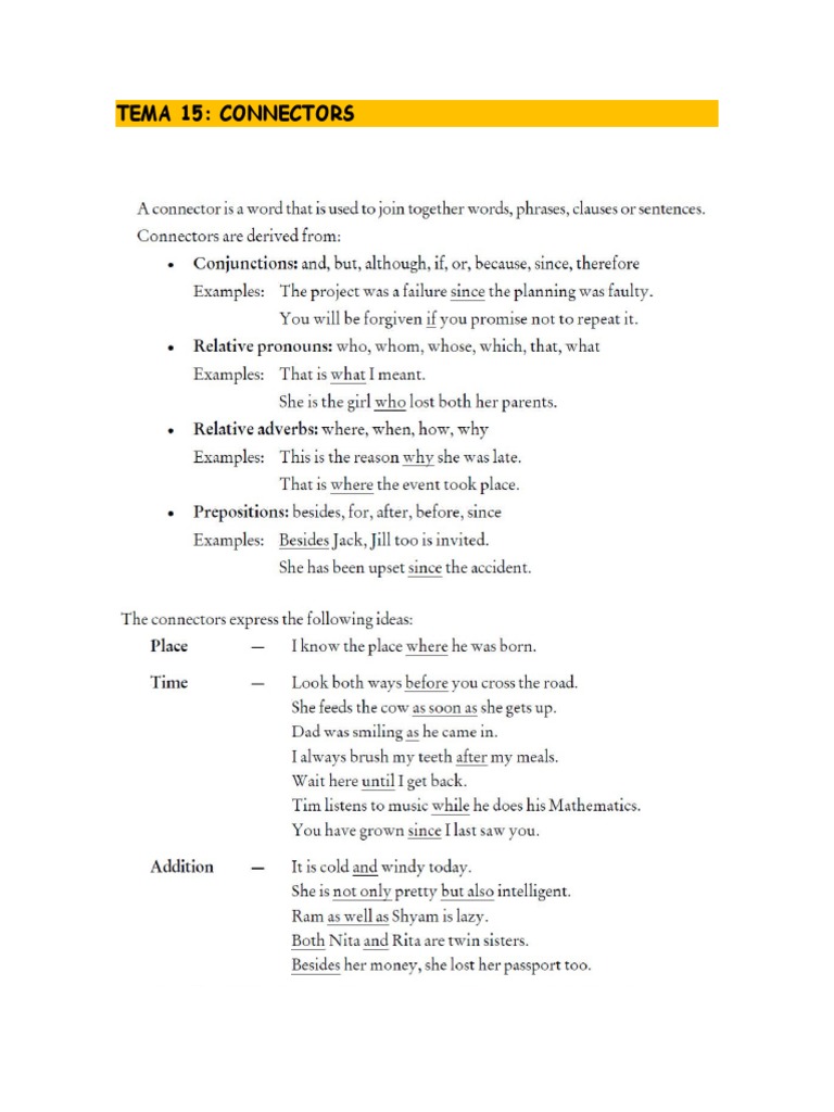 Tema 15: Connectors | PDF