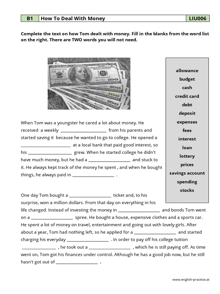 B1 How To Deal With Money LIU006: WWW - English-Practice - at | PDF ...