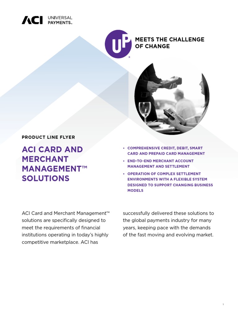 Aci Card and Merchant Management Solutions Product Line Flyer FL Us ...