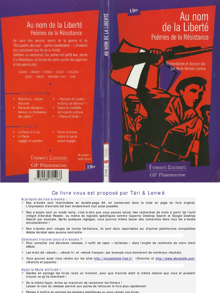 (french) Collectif - Au Nom De La Liberté ( Poèmes De La Résistance ...