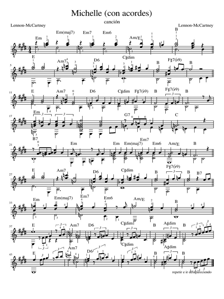 Michelle" - An analysis of the chord progression and lyrics in the song ...