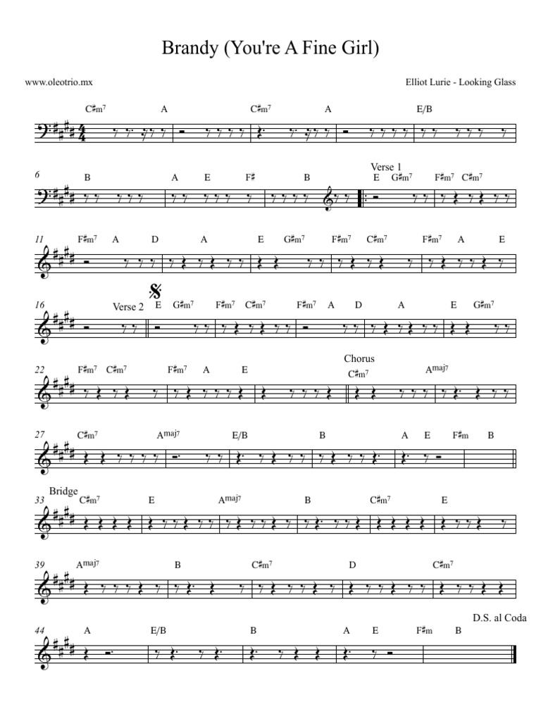 Brandy Youre A Fine Girl GLASS | PDF | Pop Music