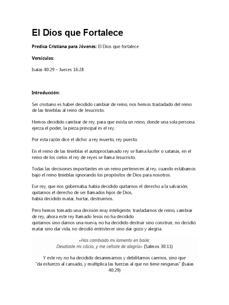 El Dios Que Fortalece | PDF | Sansón | Pecado