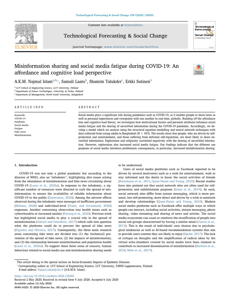 Technological Forecasting & Social Change: A B B C B | PDF | Social Media | Popular Culture ...