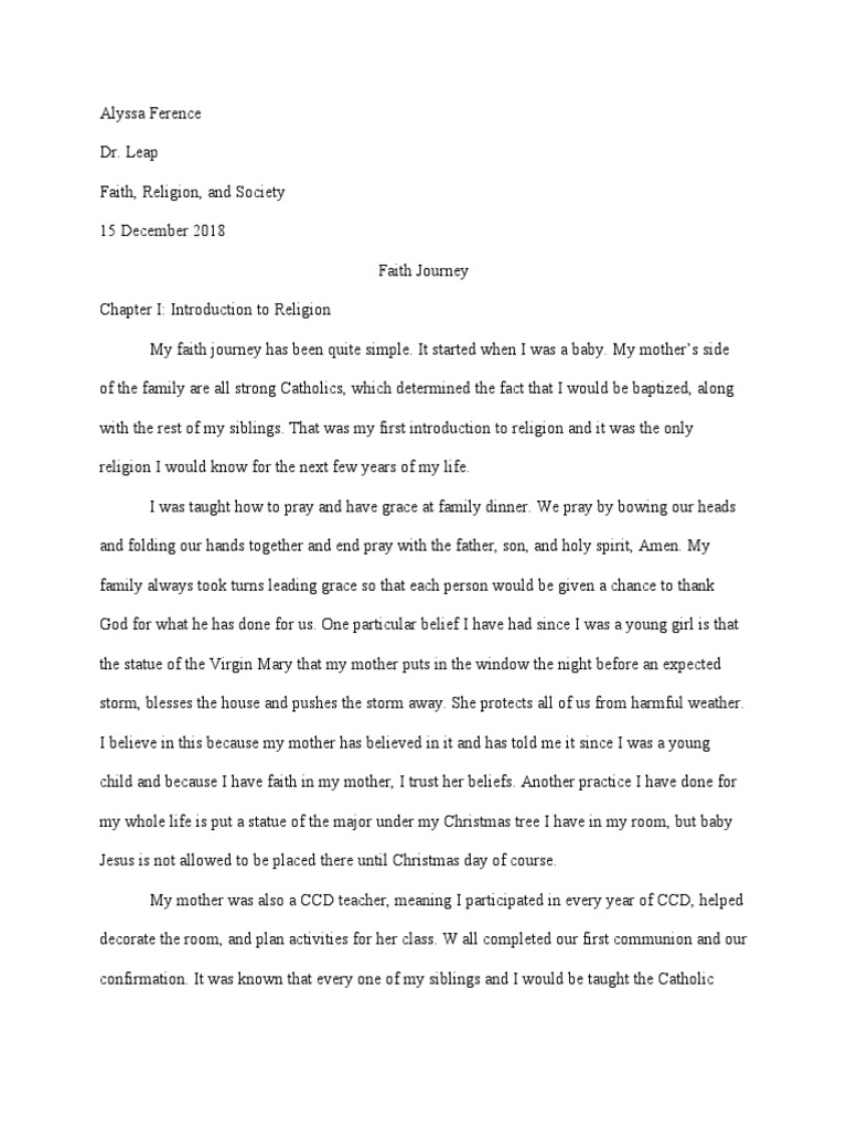 Faith Journey Essay | PDF | Faith | Lutheranism