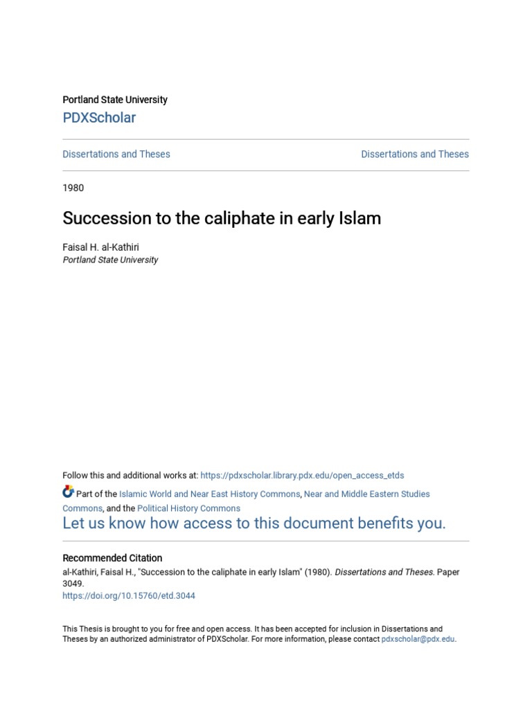 Succession To The Caliphate in Early Islam | PDF | Husayn Ibn Ali ...