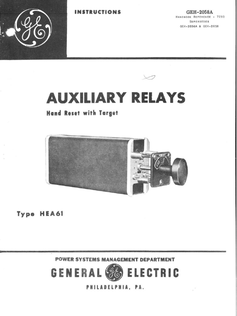 GEH-2058A Aux. Relays Hand Reset Withtarget Type HEA61 | PDF