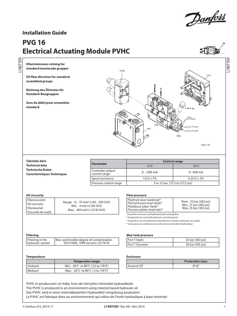 PVG 16 Electrical Actuating Module PVHC: Installation Guide | Download ...