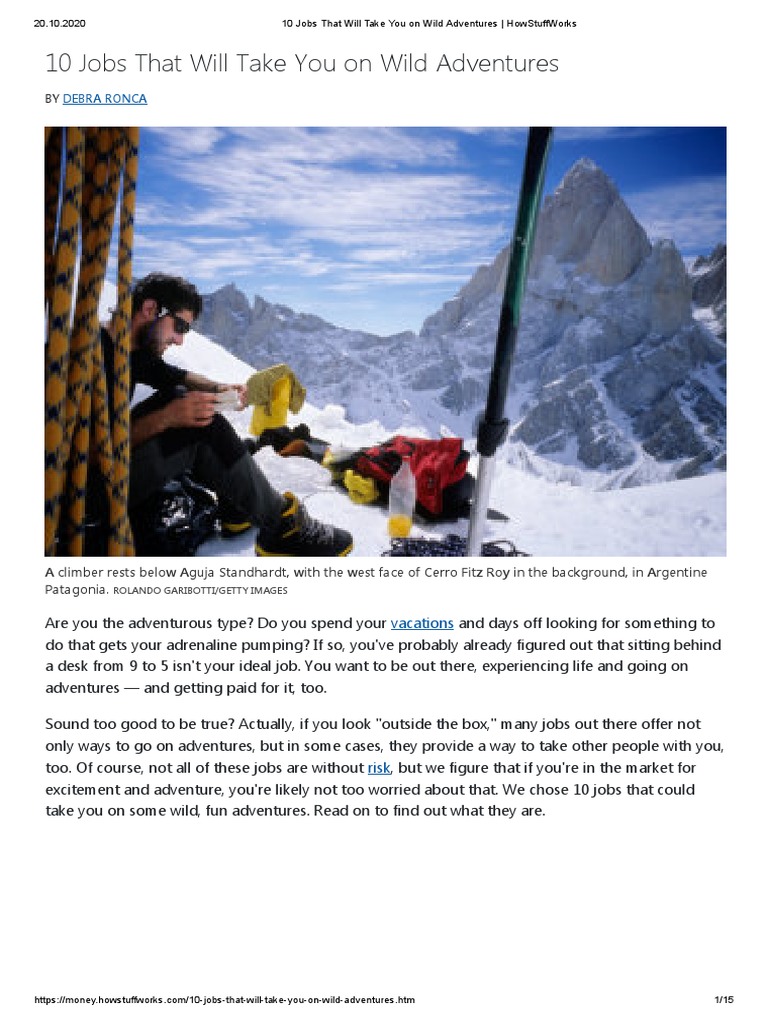 10 Jobs That Will Take You On Wild Adventures - HowStuffWorks | PDF ...