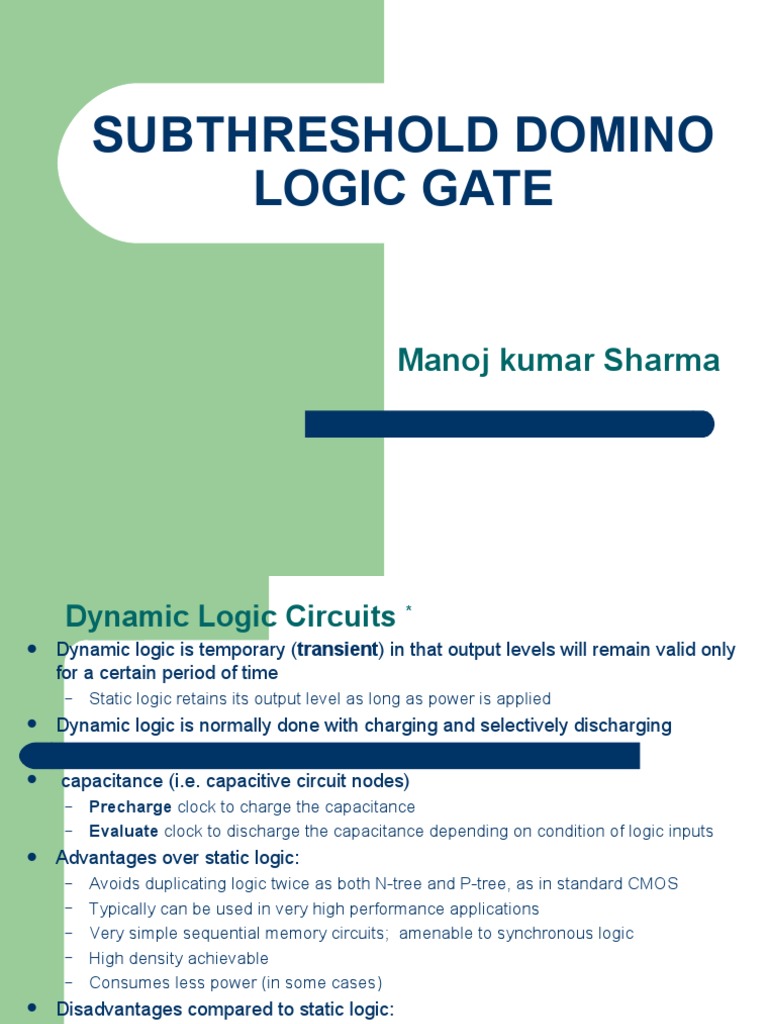 Subthreshold Domino Logic Gate | PDF | Digital Electronics | Cmos