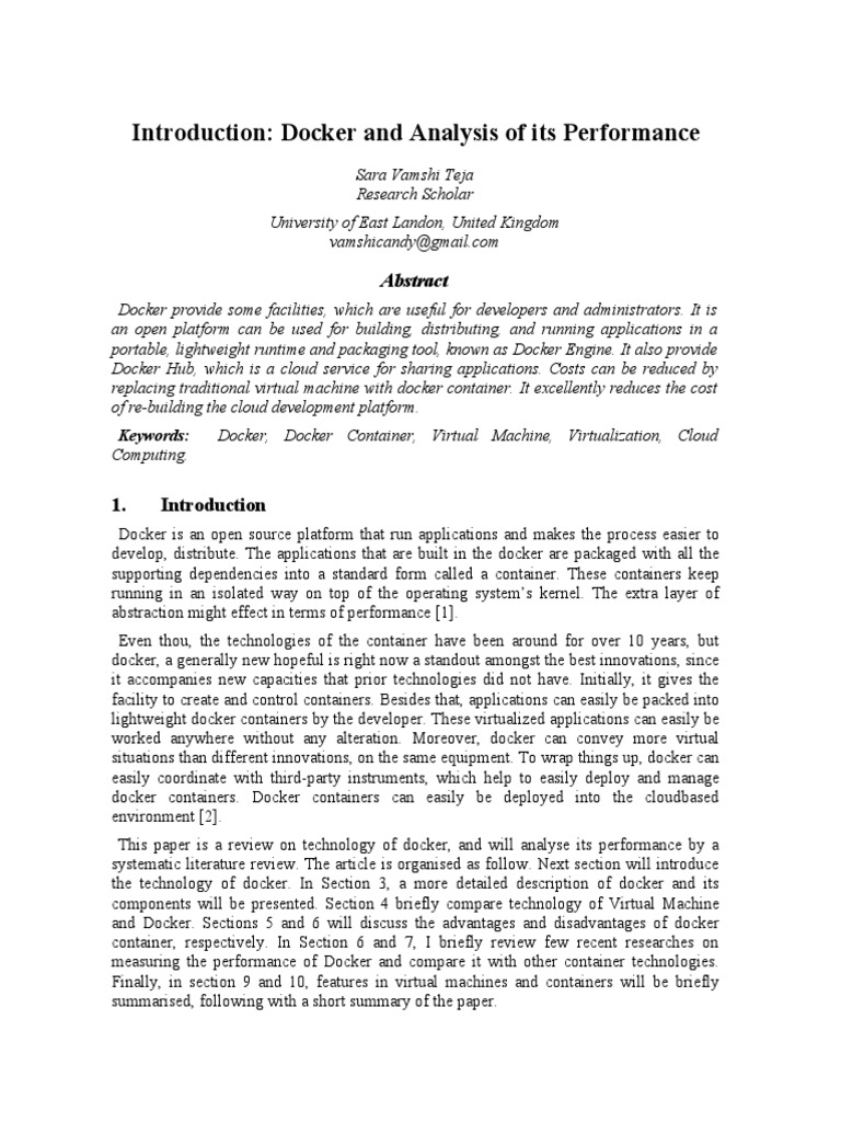 Introduction Docker and Analysis of Its Performance | PDF | Virtualization | Virtual Machine