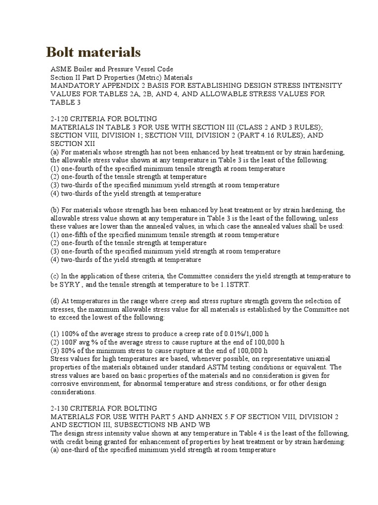 Bolt Materials | Download Free PDF | Strength Of Materials | Yield ...