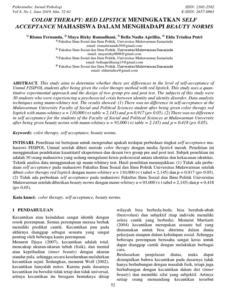 Color Theraphy Red Lipstick Meningkatkan Self Acce | PDF