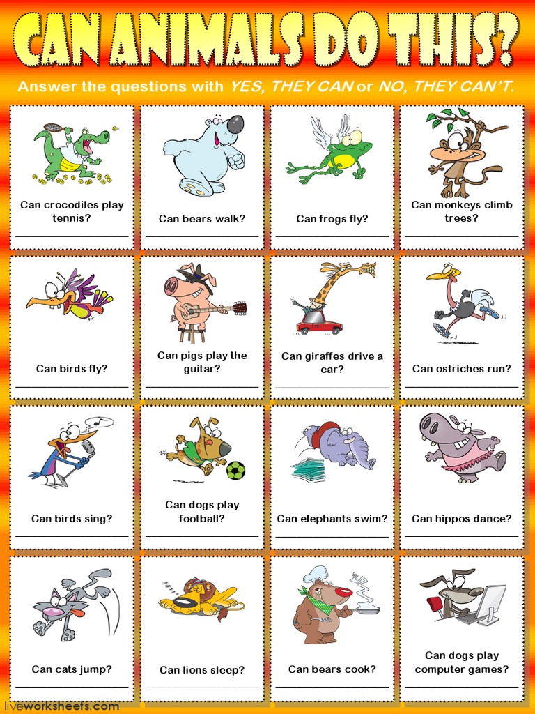 Yes, They Can No, They Can'T: Answer The Questions With or | PDF