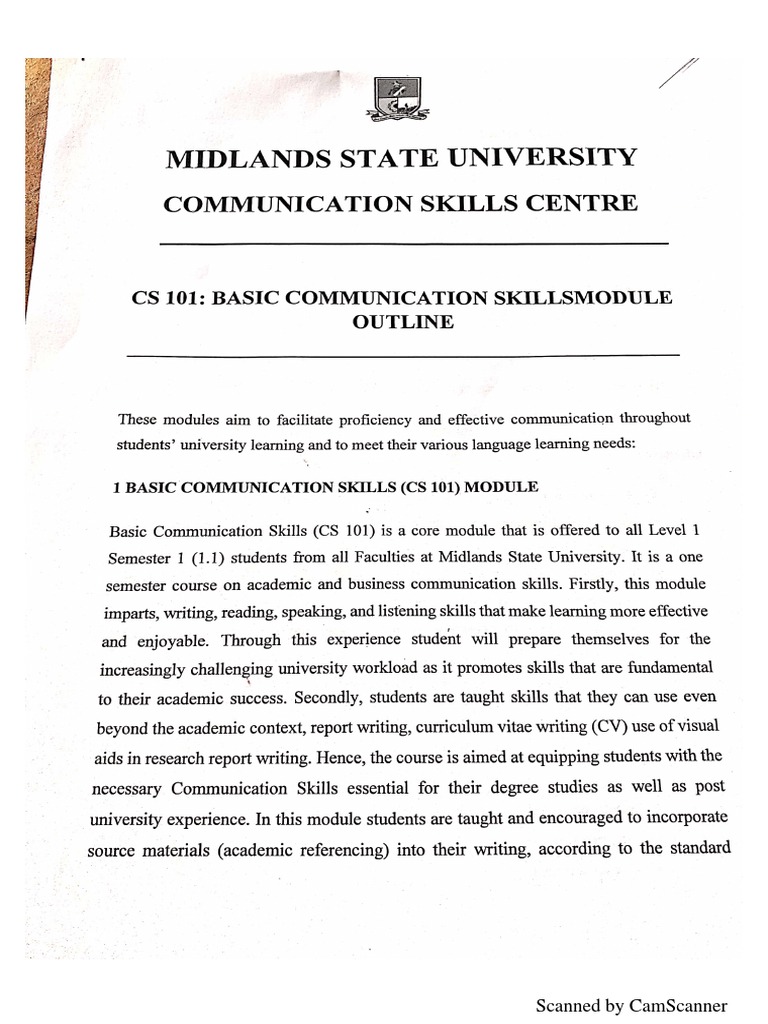 Communication Skills Module Outline PDF | PDF