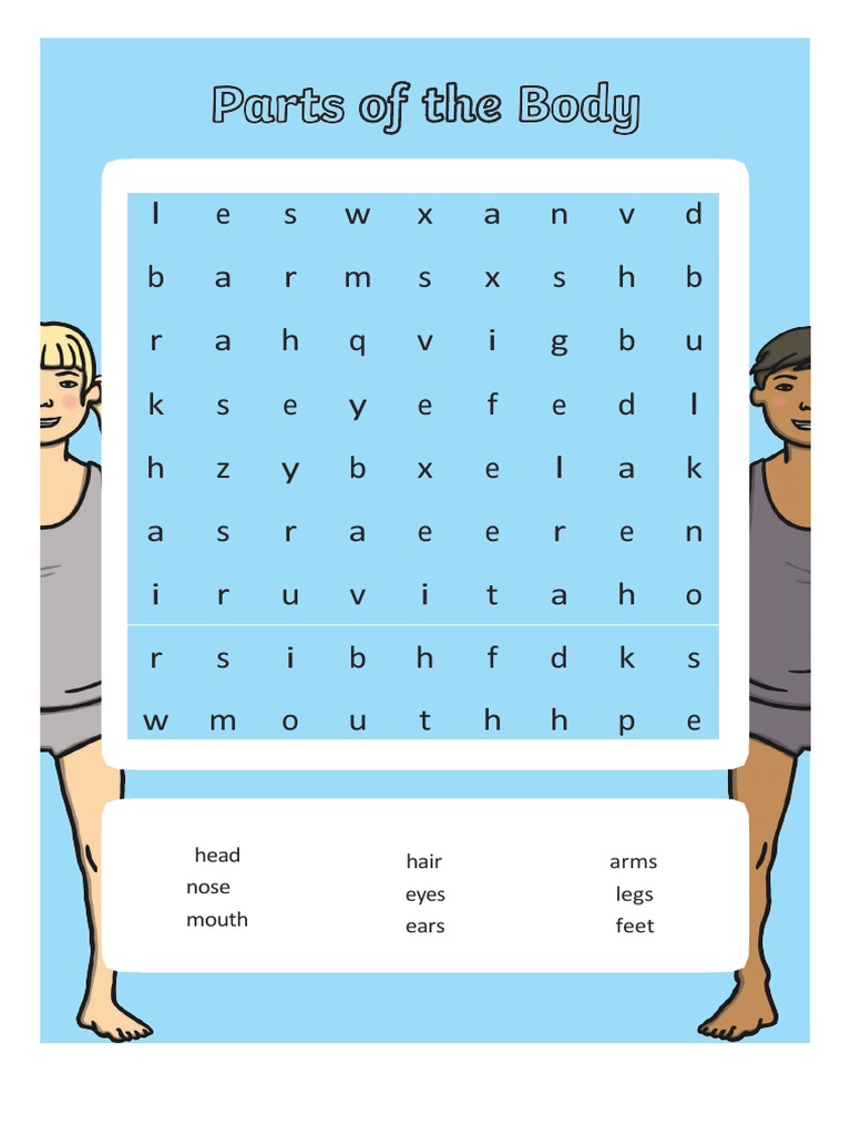 Parts of The Body Wordsearch | PDF