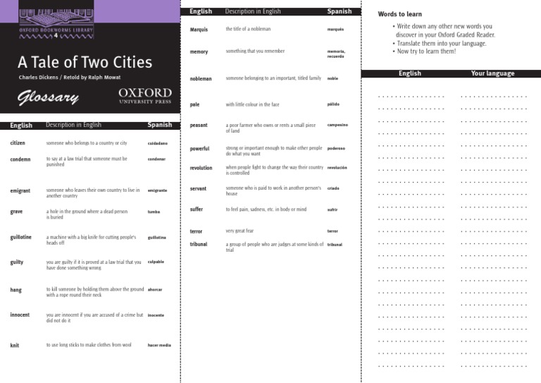 A Tale of Two Cities-Glossary | PDF | A Tale Of Two Cities | Justice