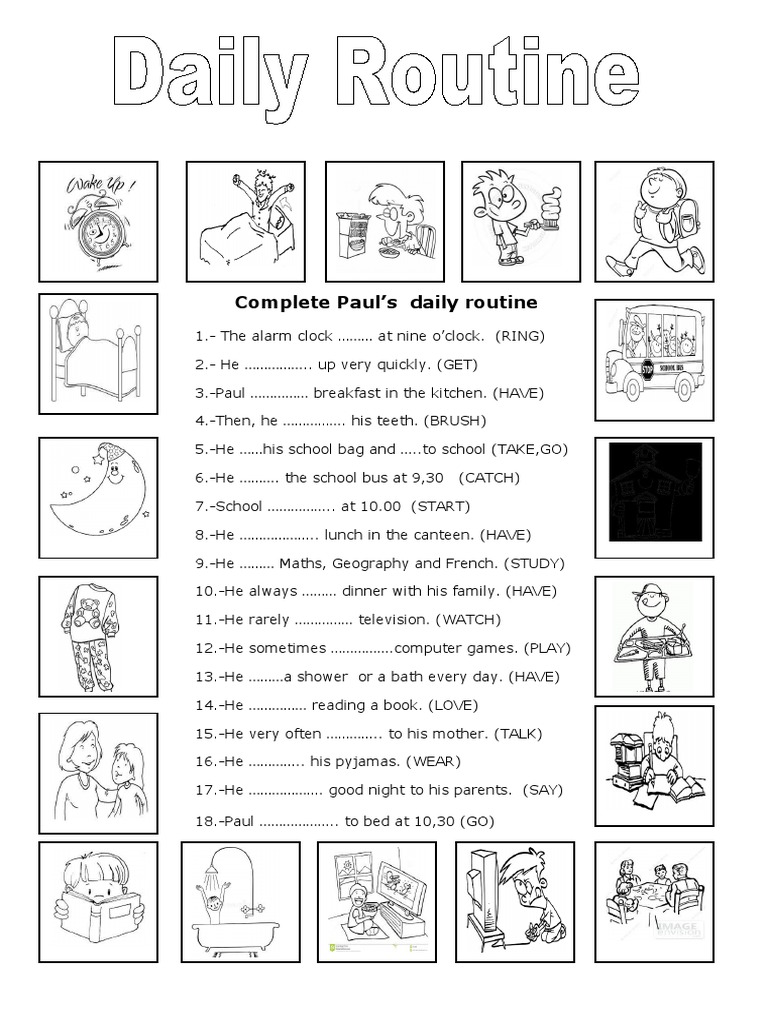 Paul's Daily Routine Worksheet | PDF